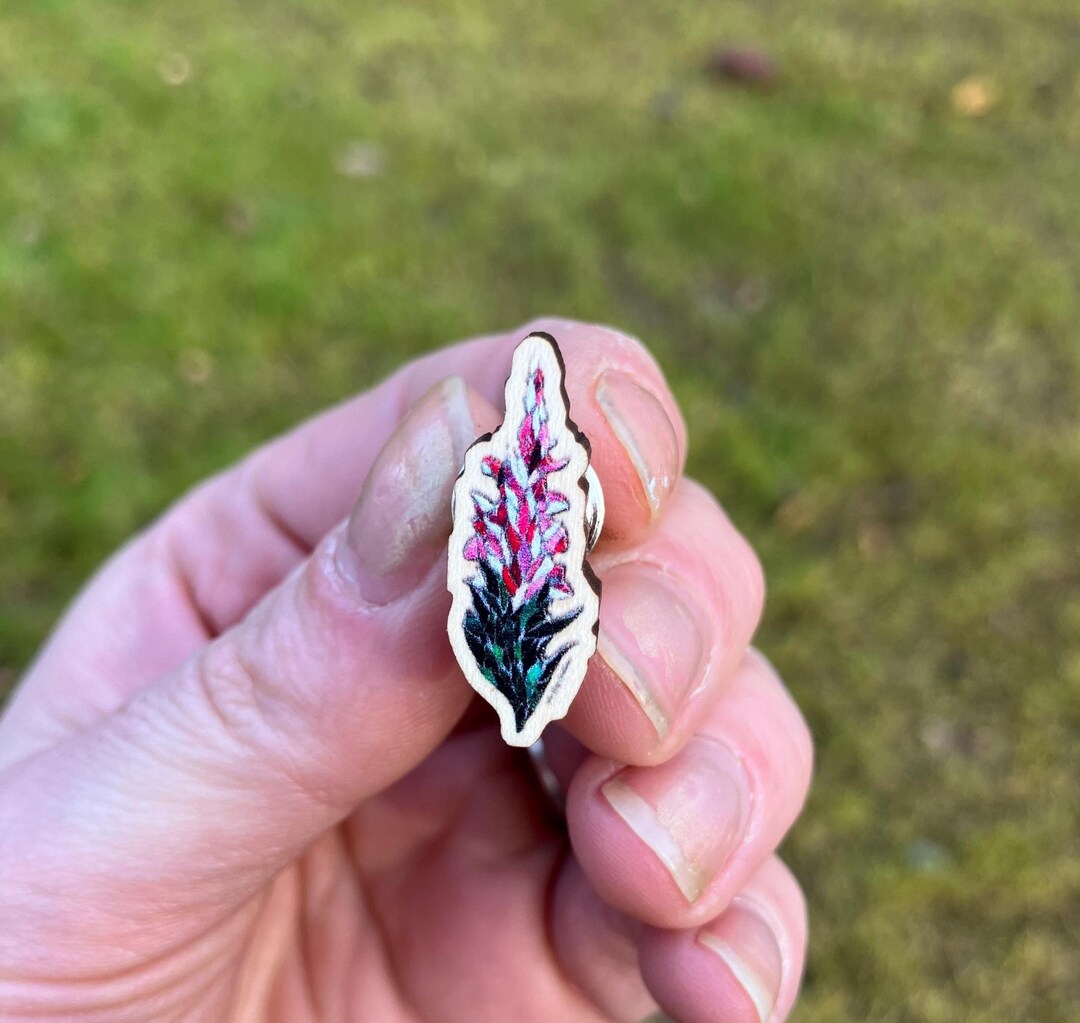 Fireweed Wood Pin - Etsy