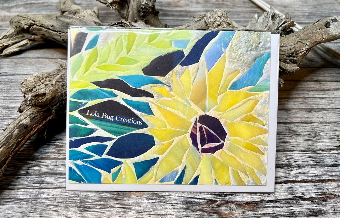 Sunflower Mosaic Note Card - Etsy