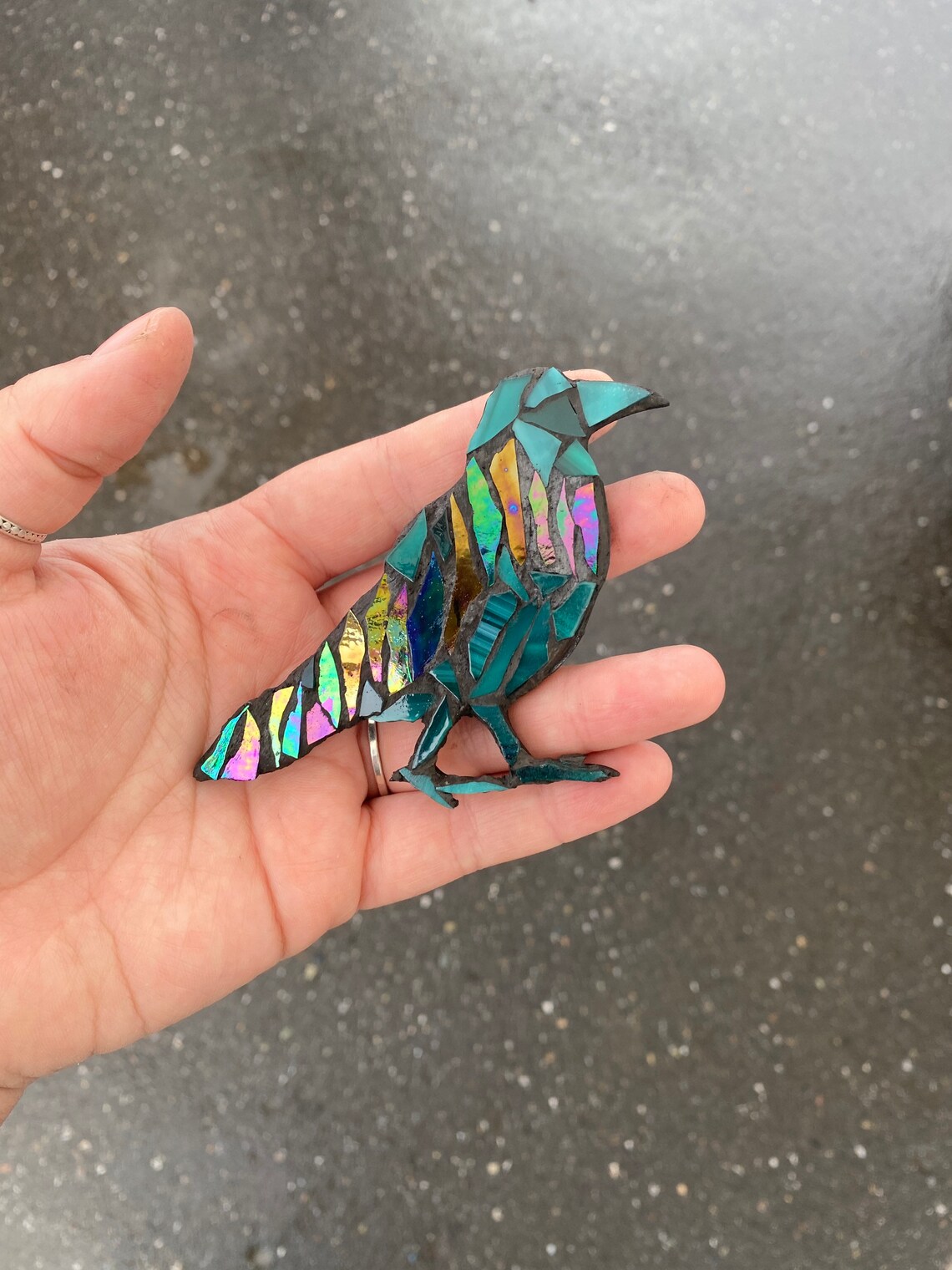 Northern Lights Raven Glass Mosaic - Etsy