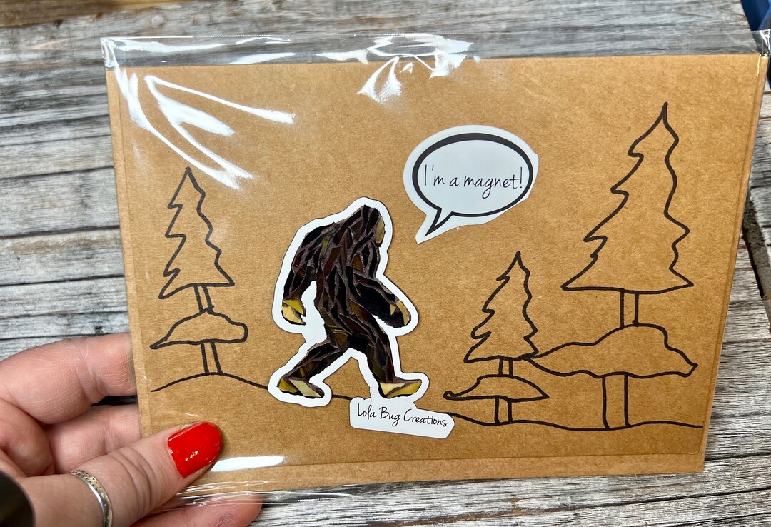 Craft Note Card With Sasquatch/ Bigfoot Magnet - Etsy