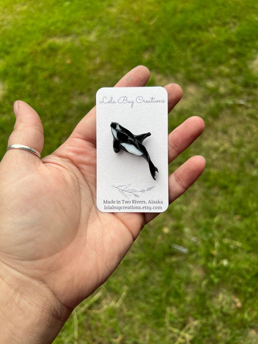 Mini Orca Whale glass Mosaic Magnet - Etsy