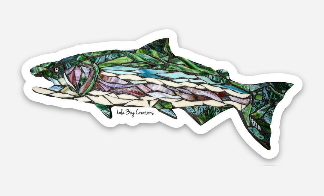 Salmon Mini Vinyl Sticker - Etsy