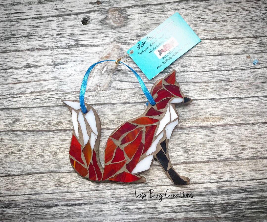 Sitting Fox Glass Mosaic - Etsy