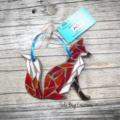Mini Red Fox glass Mosaic Magnet - Etsy