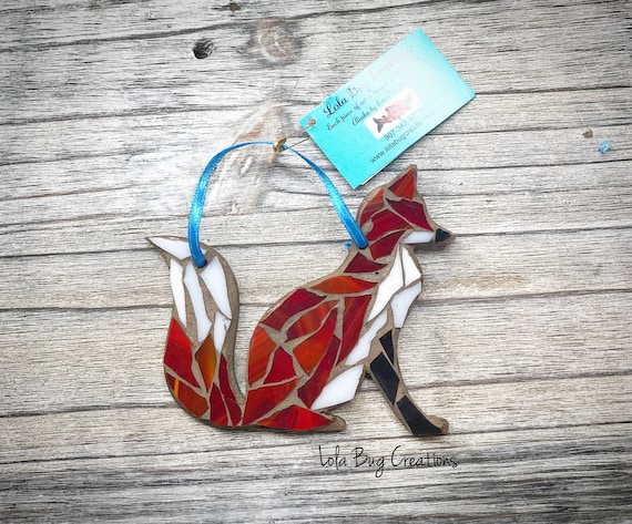 Sitting Fox Glass Mosaic - Etsy
