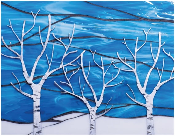 Birch Tree Mosaic Print - Etsy