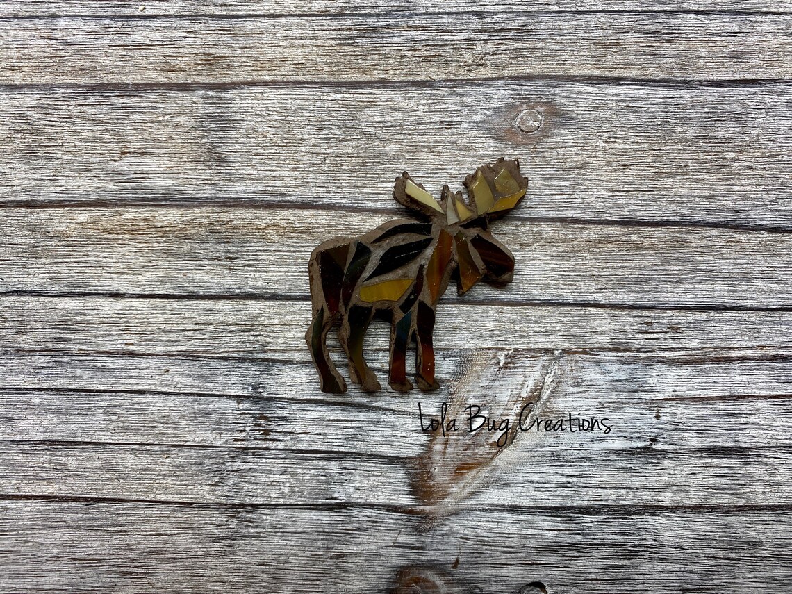 Mini Moose glass Mosaic Magnet - Etsy