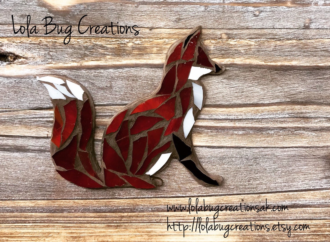Sitting Fox Glass Mosaic - Etsy