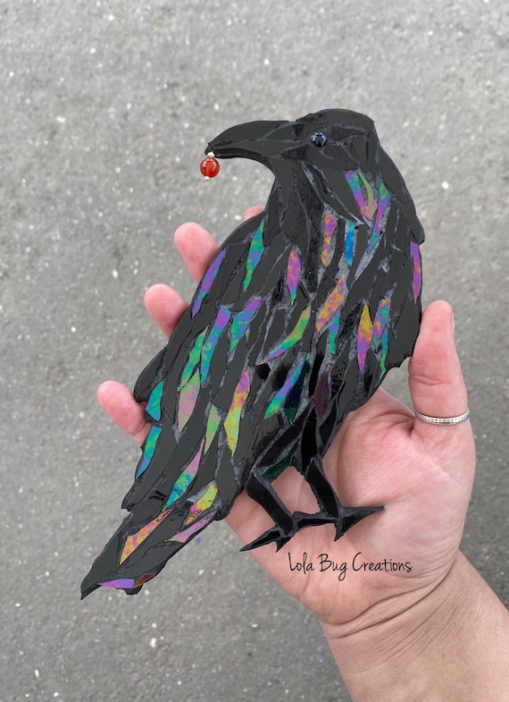 Studious Raven Glass Mosaic - Etsy