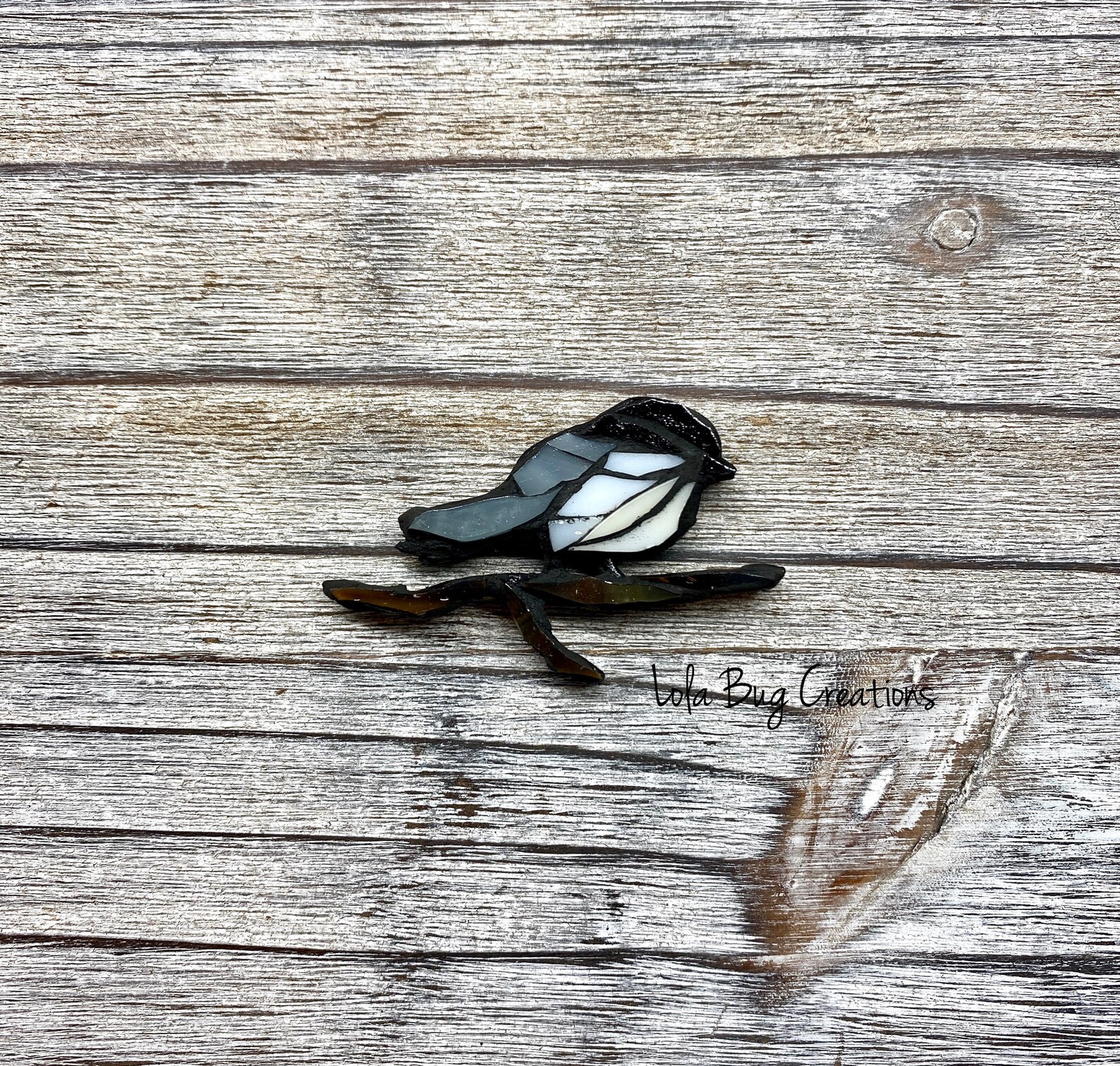 Mini Chickadee -glass Mosaic Magnet - Etsy