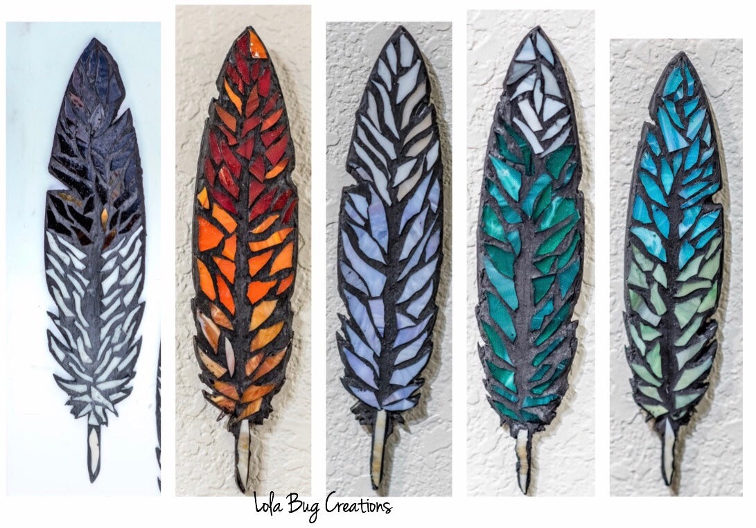 Feather Glass Mosaic - Etsy