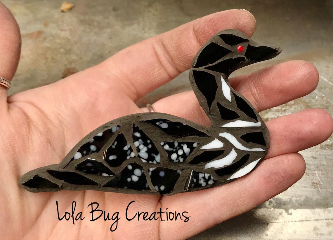 Loon Magnet And/ or Hanging Glass Mosaic - Etsy