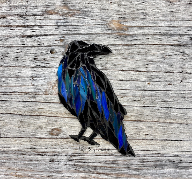 Northern Lights Raven Night Glass Mosaic - Etsy