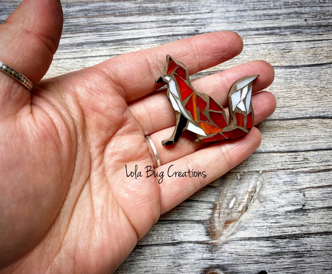 Mini Red Fox -glass Mosaic Magnet - Etsy