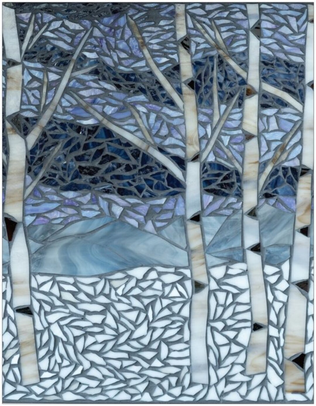 Birch Tree Mosaic Print - Etsy