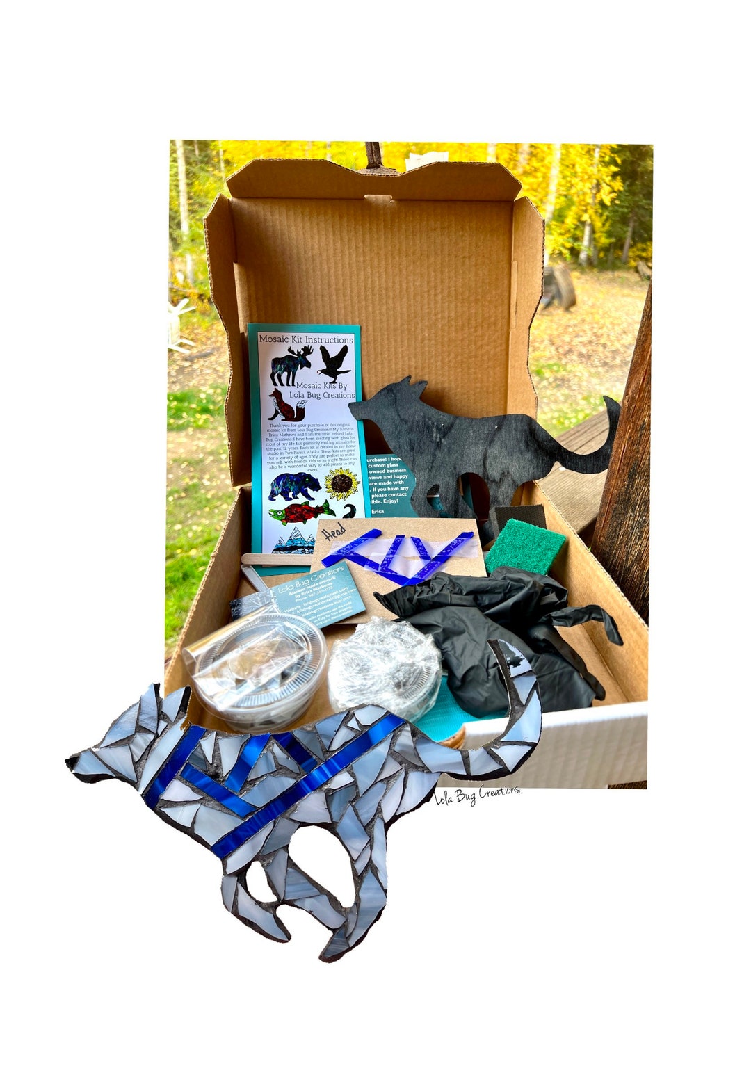 Running Husky Mosaic Kit DIY - Etsy