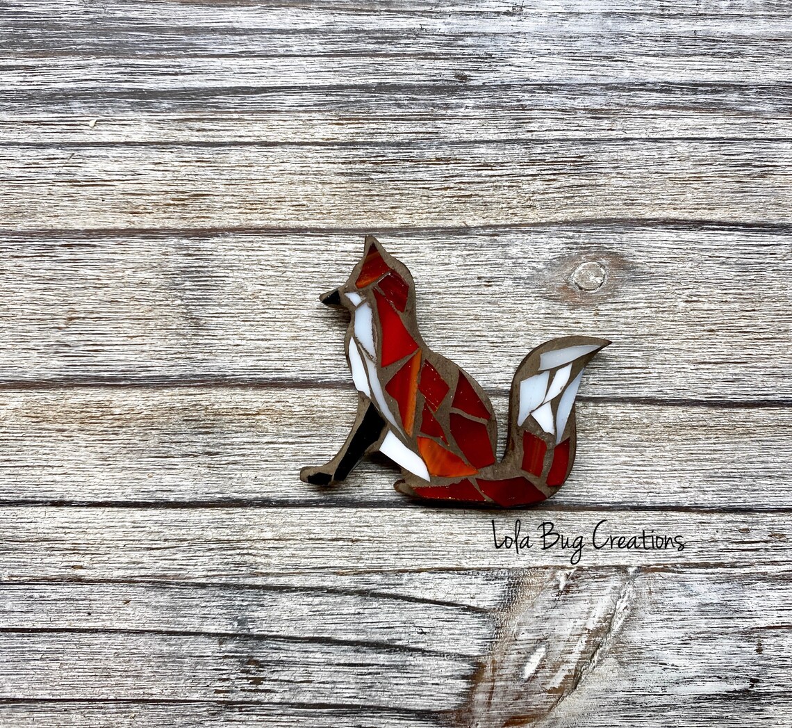Mini Red Fox -glass Mosaic Magnet - Etsy