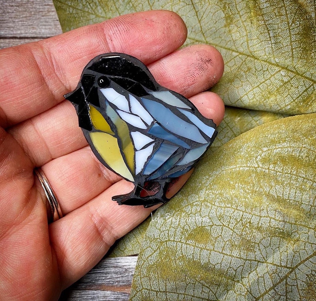 Mini Baby Chickadee -glass Mosaic Magnet - Etsy