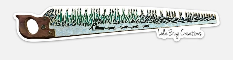 Dog Mushing Saw Vinyl Sticker | Etsy