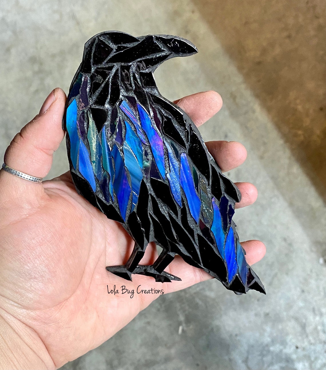 Northern Lights Raven Night Glass Mosaic - Etsy