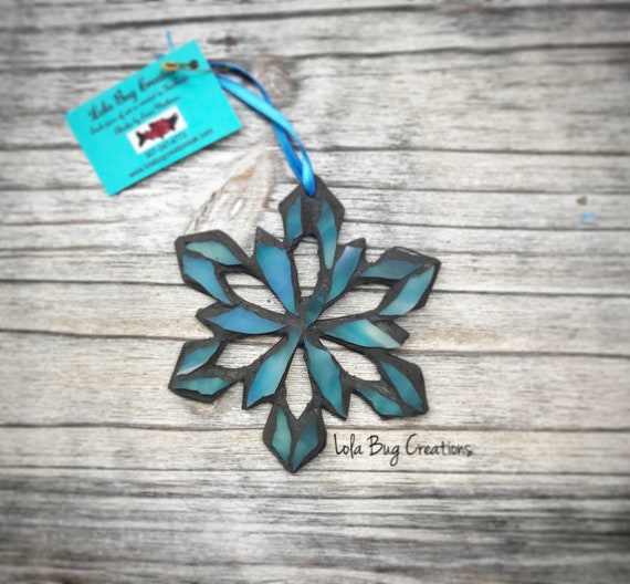 Snowflake Glass Mosaic | Etsy