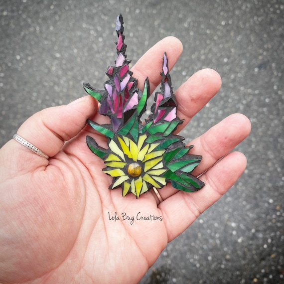 Fireweed and Sunflower Glass Mosaic - Etsy