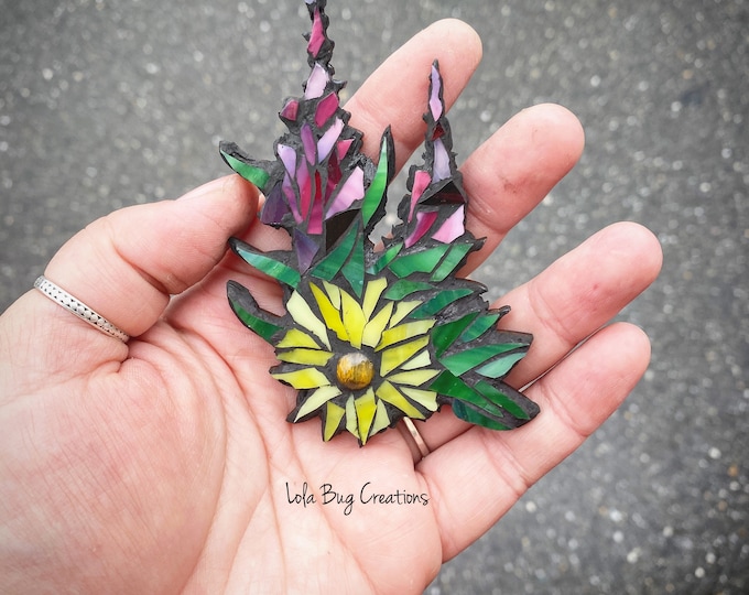 Fireweed and Sunflower Glass Mosaic - Etsy