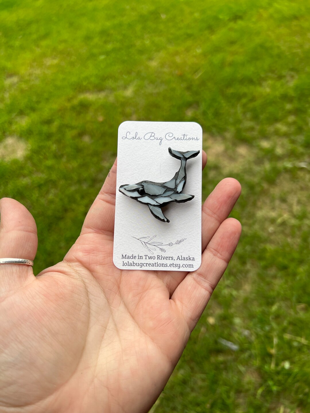 Mini Humpback Whale -glass Mosaic Magnet - Etsy