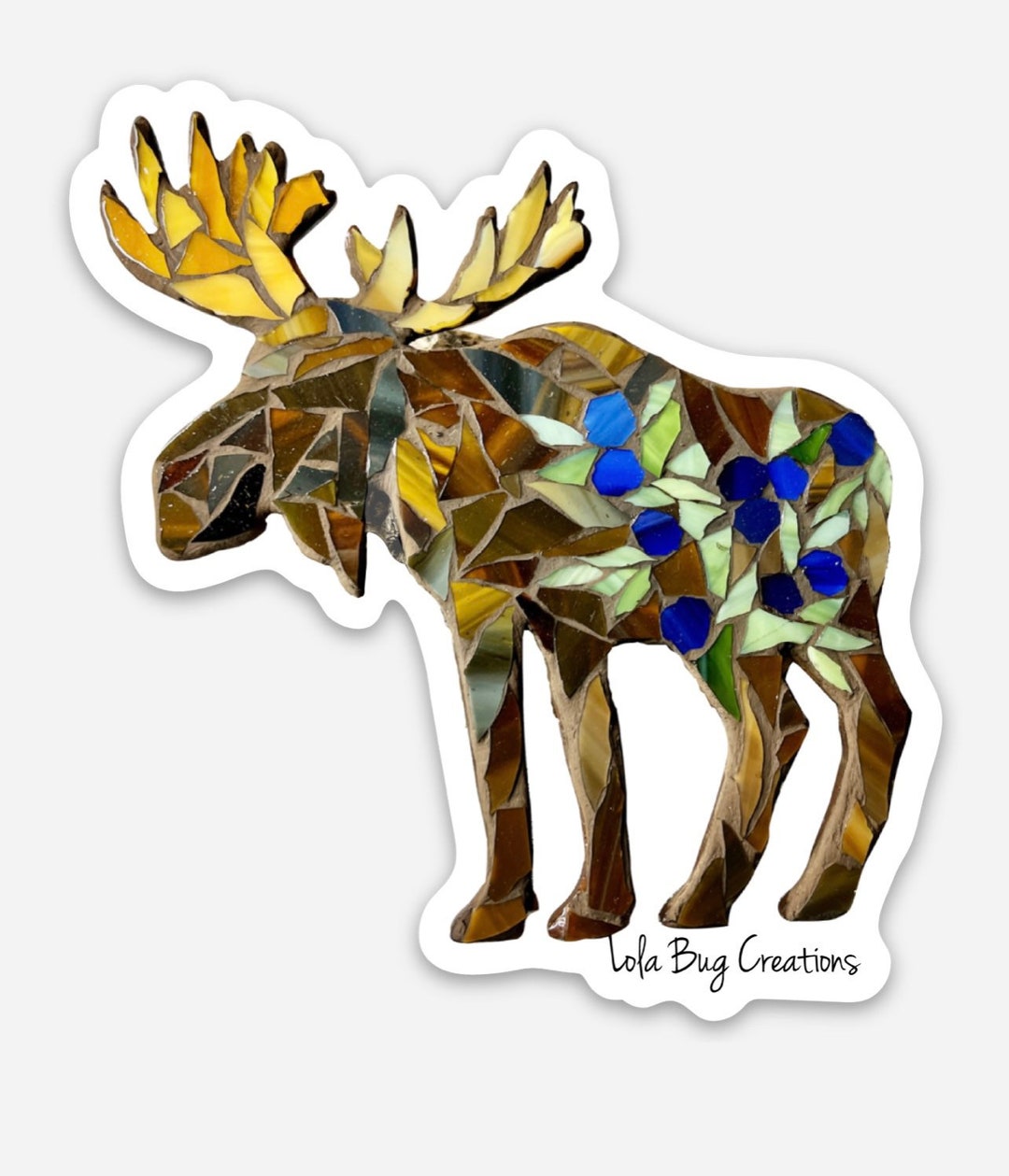Moose and Blueberries Vinyl Sticker - Etsy