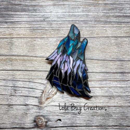 Big Dipper Howling Wolf Glass Mosaic - Etsy