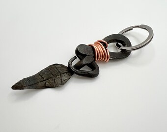 Forged Leaf Keychain - Etsy