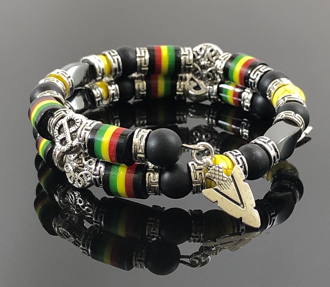 Jamaican Bracelet for Men Women Men's Beaded Bracelet - Etsy