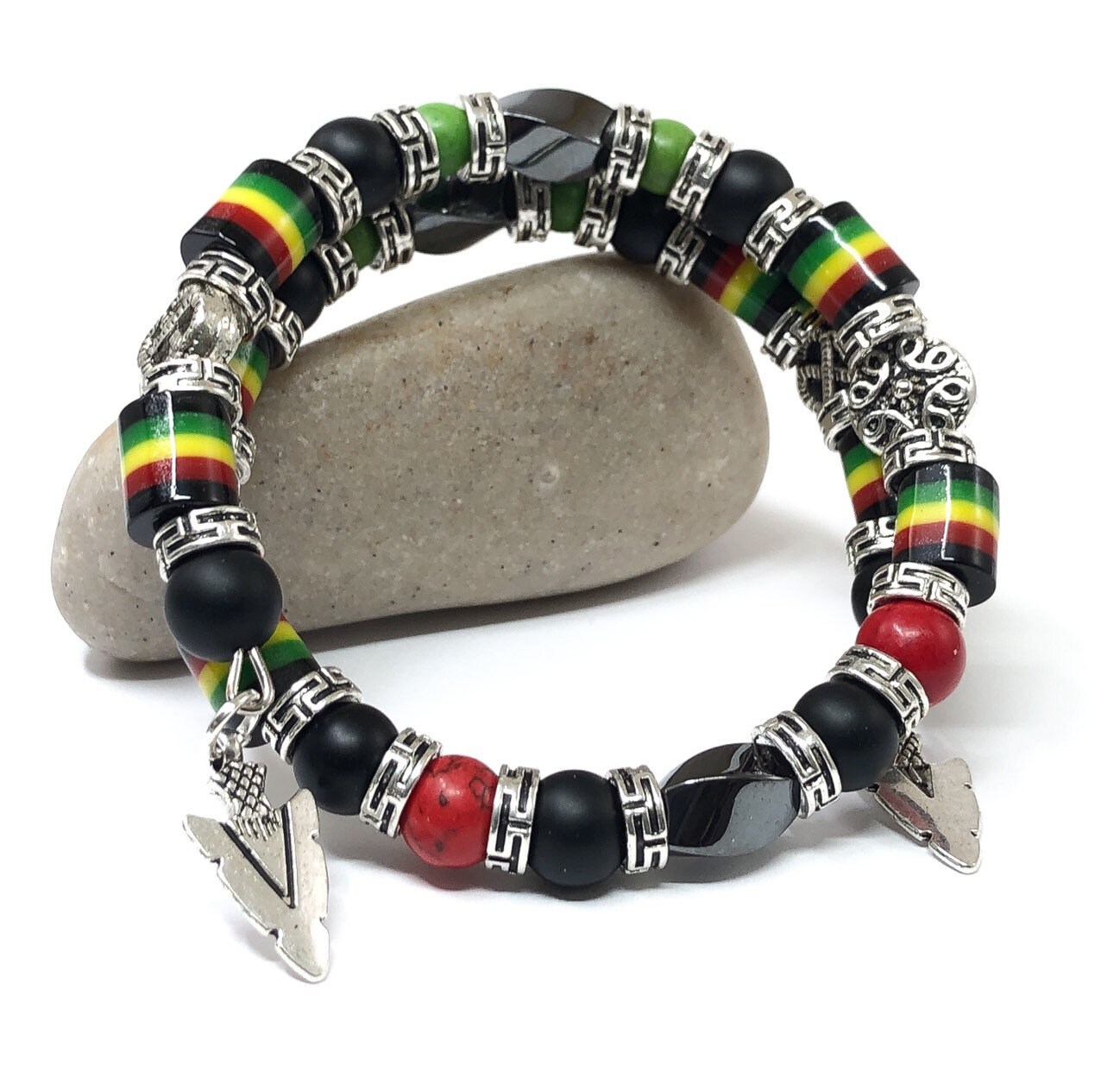 Jamaican Bracelet Men's Beaded Bracelet Caribbean | Etsy