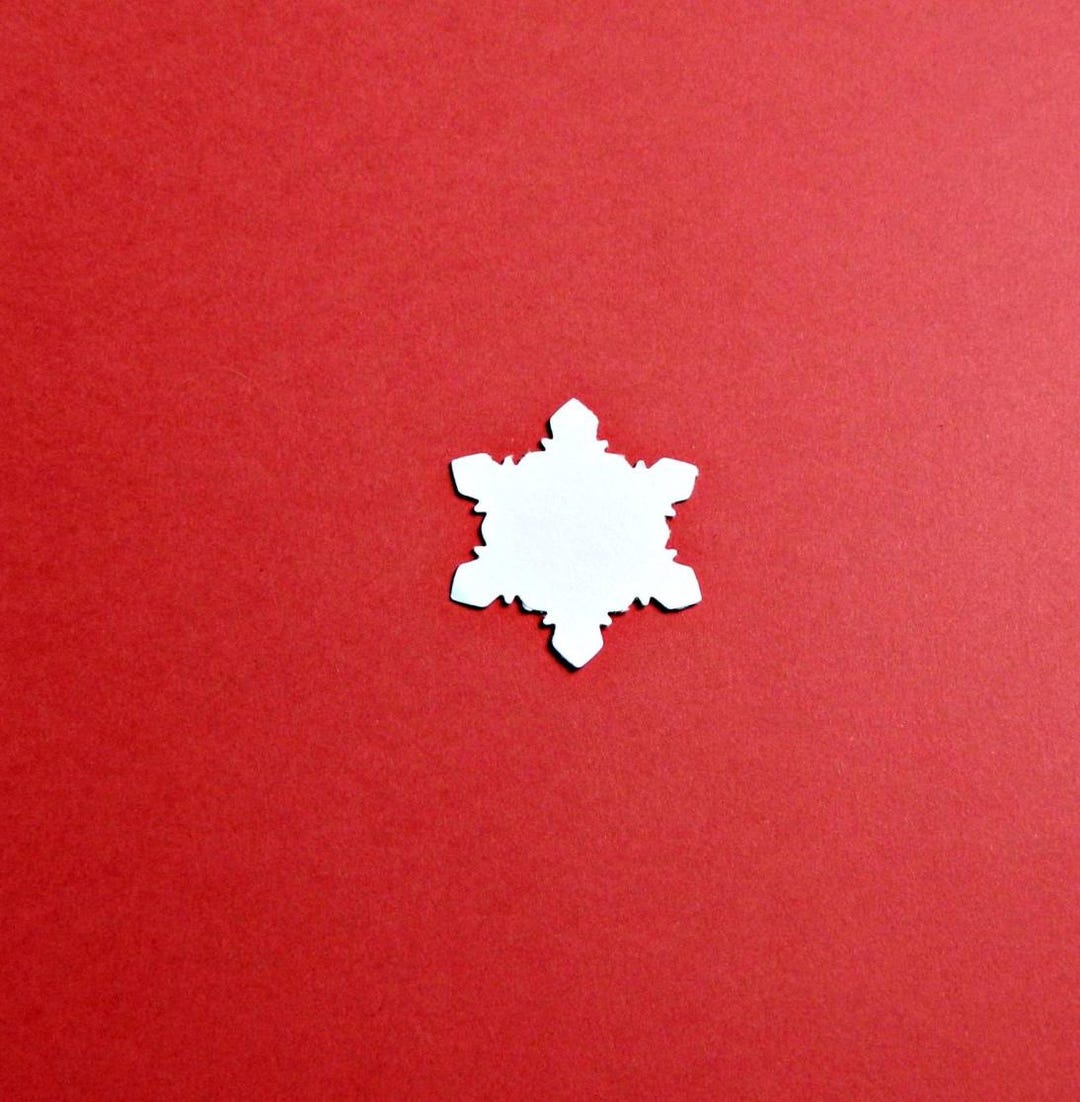 Snowflake Tag Die Cut Cardstock Paper Hand Punched Embellishment, Solid ...