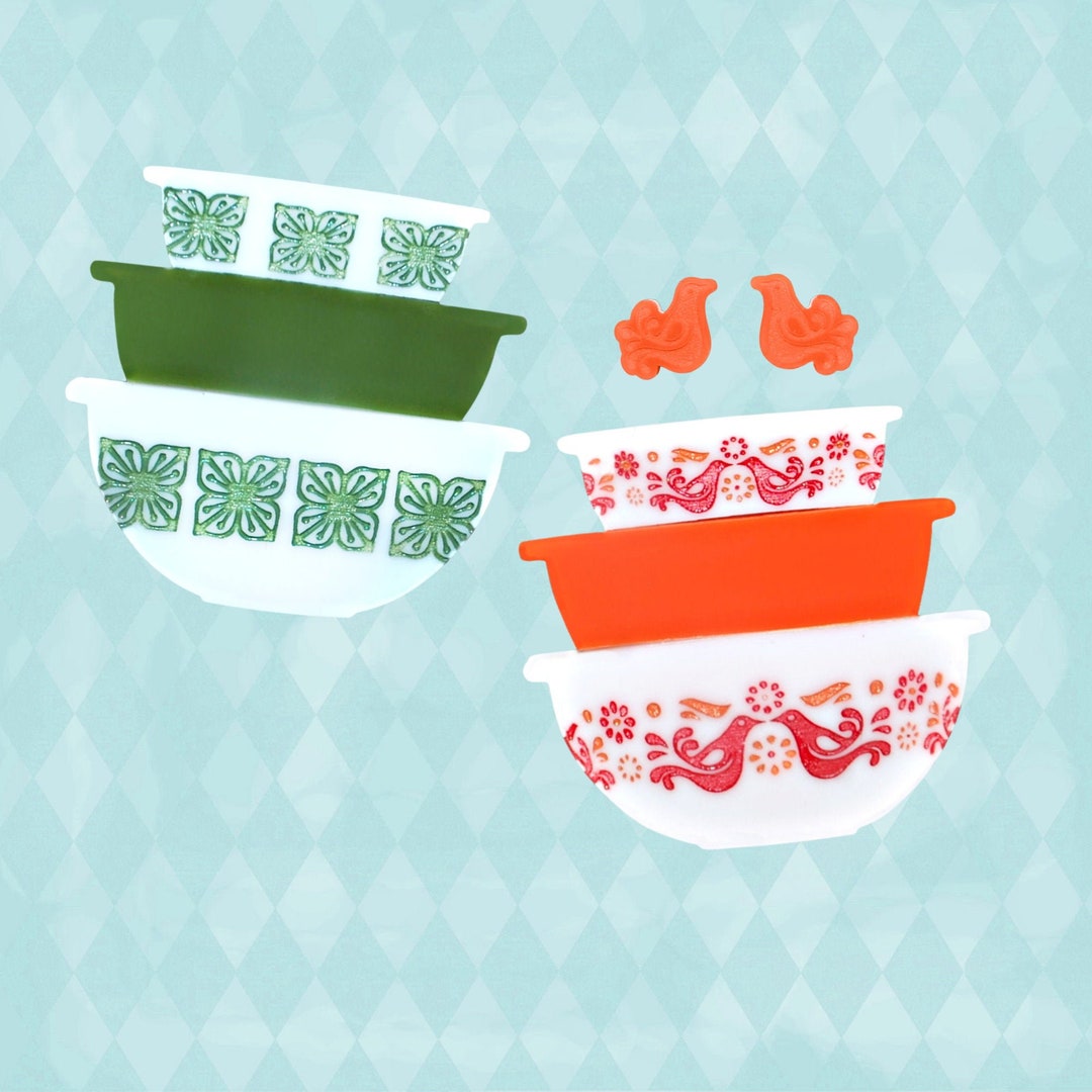 Mid Century Pyrex Replica Brooch And/or Earrings Retro Atomic, Vintage ...