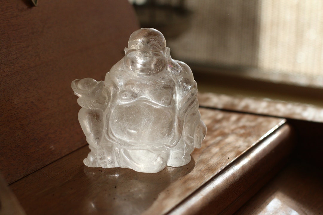Crystal Buddha, Very Rare, Wow! About 3 " High, From an Estate, Holding ...
