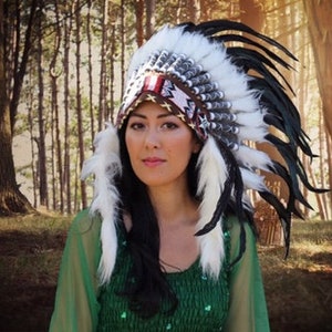 Native American Teal Indian Teal & Pink Style Faux Fur Feather ...