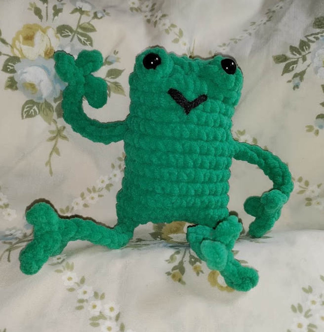 Crocheted Leggy Froggy, Leggy Plushie, Frog Amigurumi, Crochet Frog ...