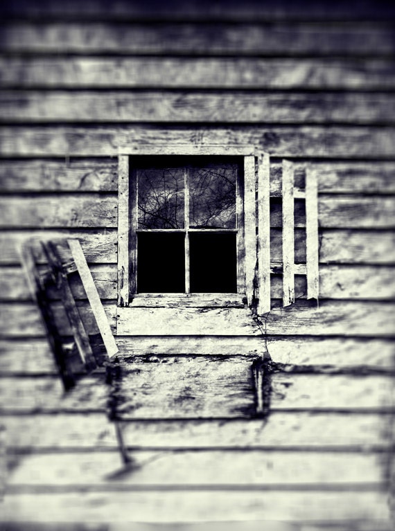 Photo Print Wrecked Building Old Window Reflection Shack | Etsy