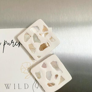 Sea Shell Clay Magnet Fridge Magnets Boho Clay Magnet Neutral Beach ...
