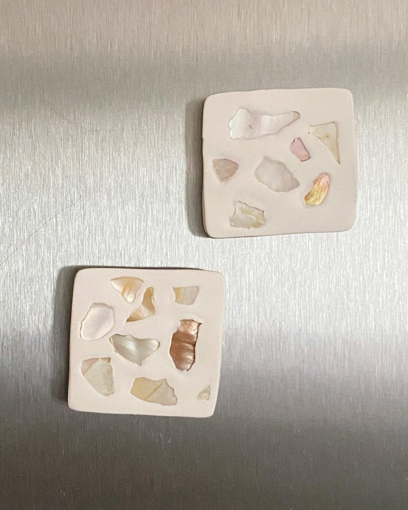 Sea Shell Clay Magnet Fridge Magnets Boho Clay Magnet Neutral Beach ...