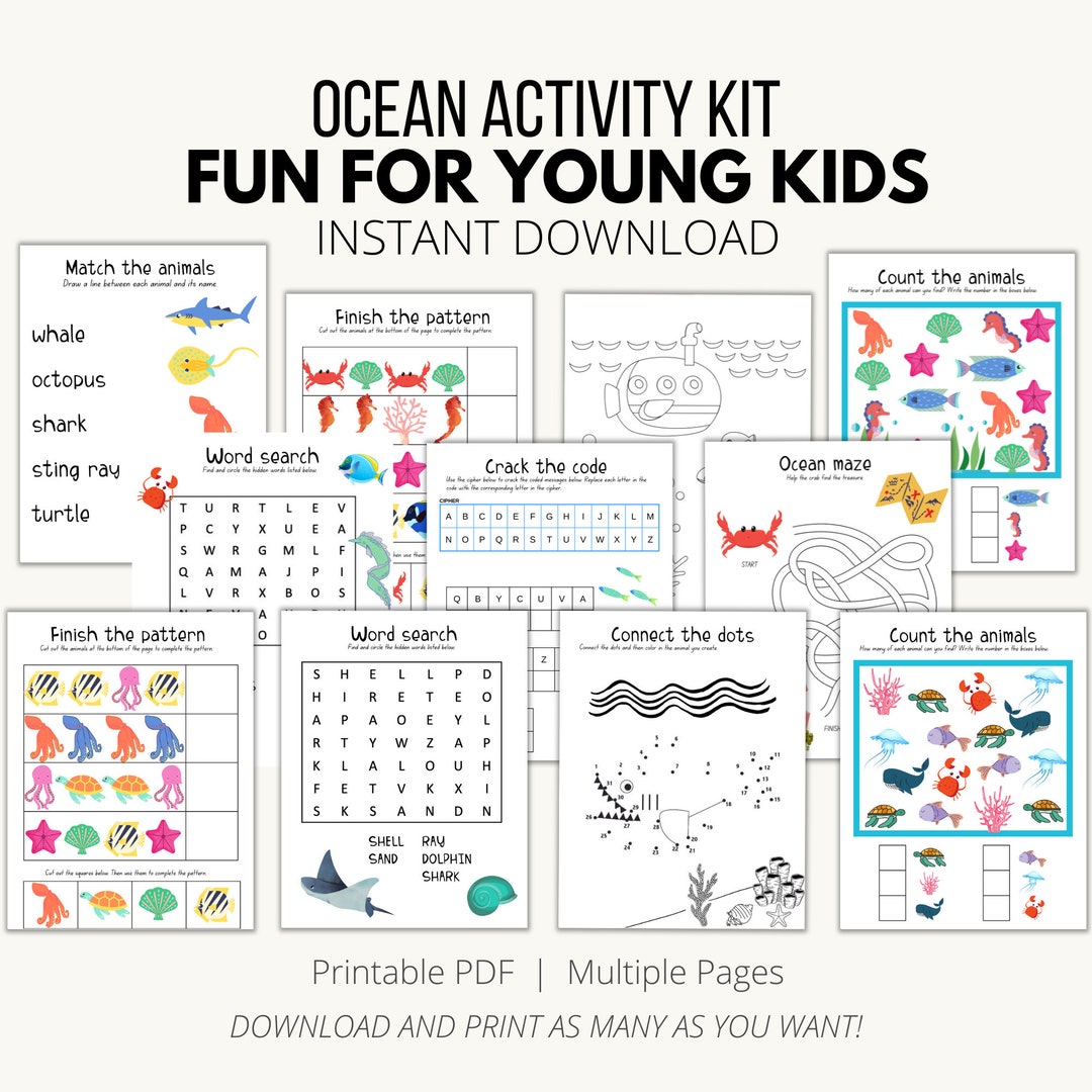 Kids Ocean Activity Pack - Etsy