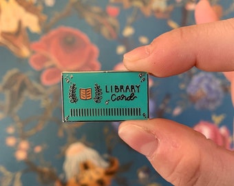 Library Card Enamel Pin - Etsy