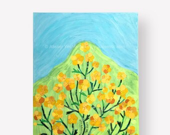 Collage Flower Art English Peony-roseoriginal Canvas Artwork - Etsy