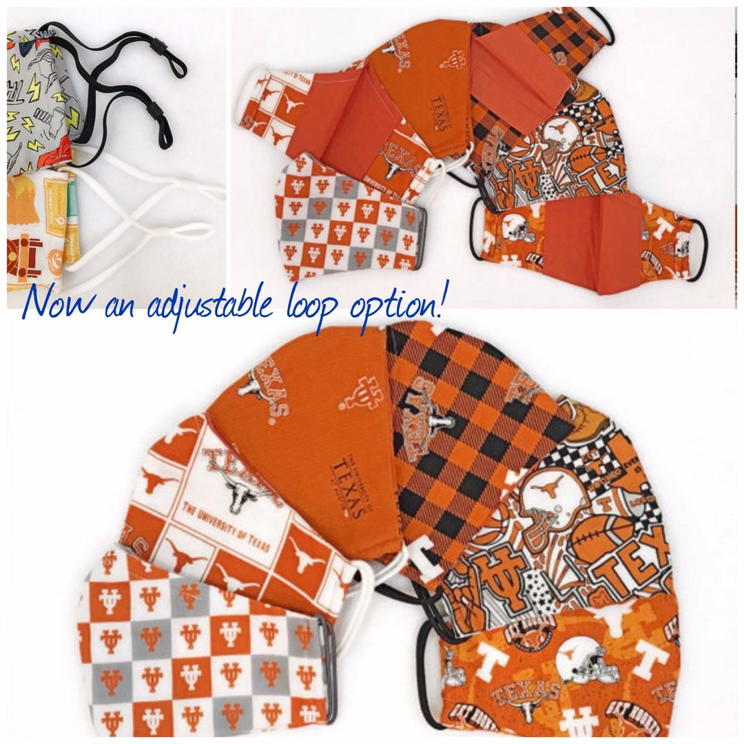 Face Mask in Texas Longhorns Fabric W/ Filter Pocket Nose - Etsy