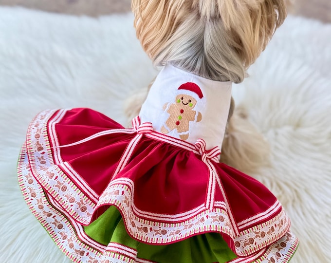 Gingerbread Princess Dog Dress, Customizable to Your Pets Measurements ...
