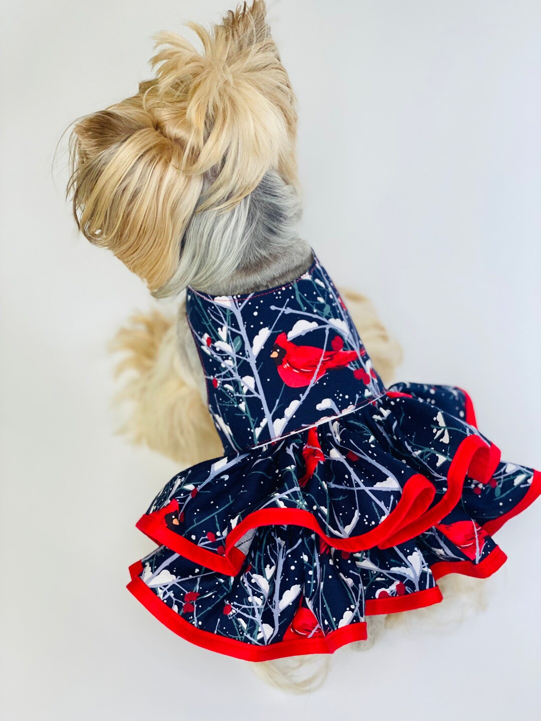 Winter Cardinal Dog Dress, Customizable to Your Pets Measurements ...