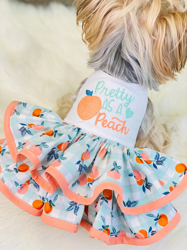 Pretty as a Peach Dog Dress Customizable to Your Pets - Etsy