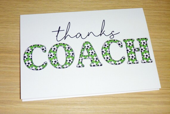Coach Thank You Card Soccer Sport Coach Team Manager - Etsy Australia
