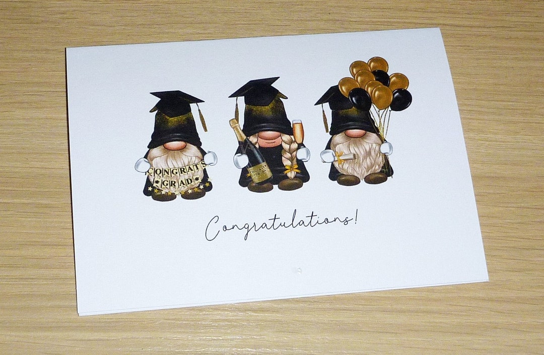 Graduation Congratulations Card 3 Cute Gnomes School Exams Graduate ...